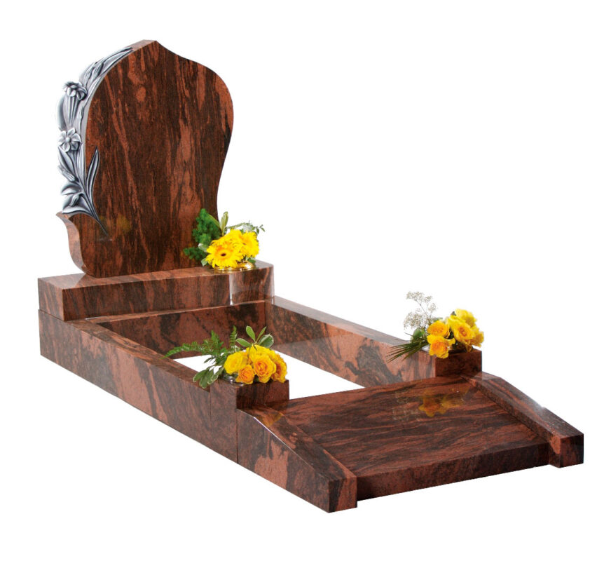 Kerbed Memorial with Carved Flowers and a Desktop Front - Memorial ...