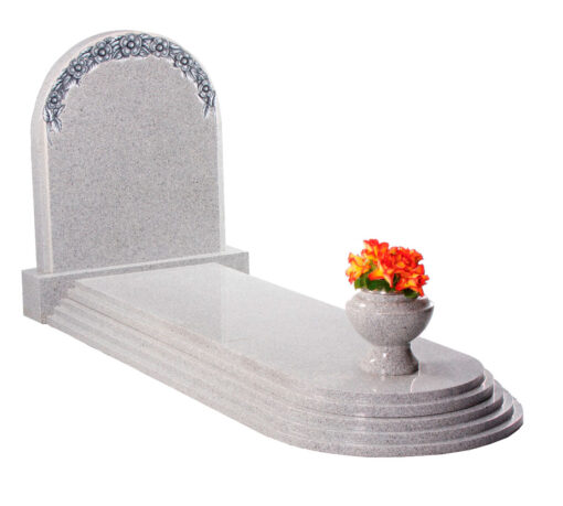 Kerbed Memorial with Rising Stepped Cover Slab - Memorial Perfection