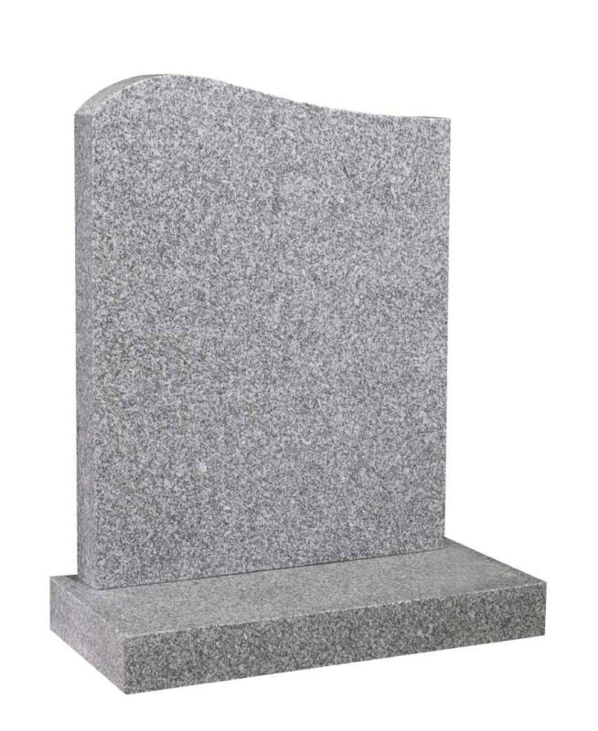 Light Grey Granite Half Ogee Headstone - Memorial Perfection