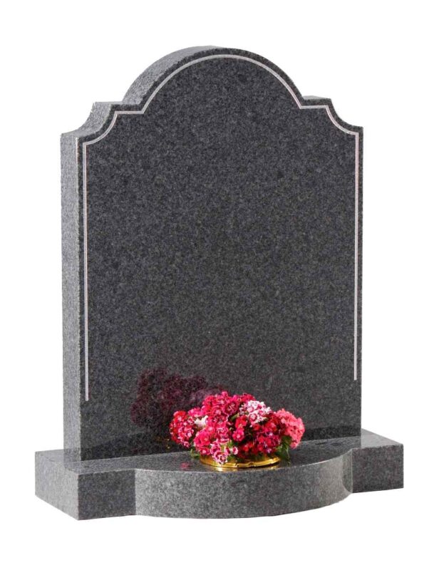 Glenaby Granite Headstone with Bow Front Base and Pin Line Design ...