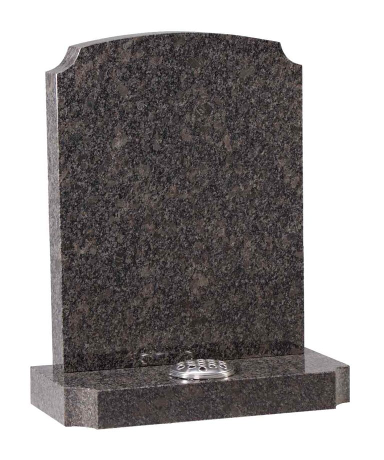 Steel Grey Granite Headstone with Scotia Shaping - Memorial Perfection