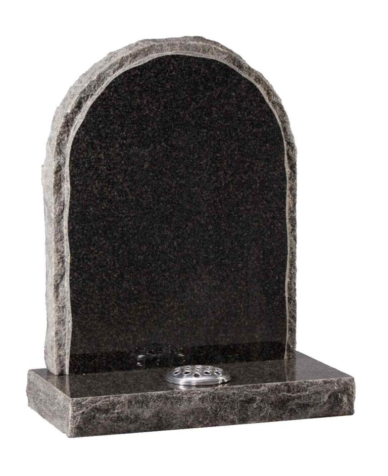 Dark Grey Granite Headstone with a Natural Rustic Edge - Memorial ...
