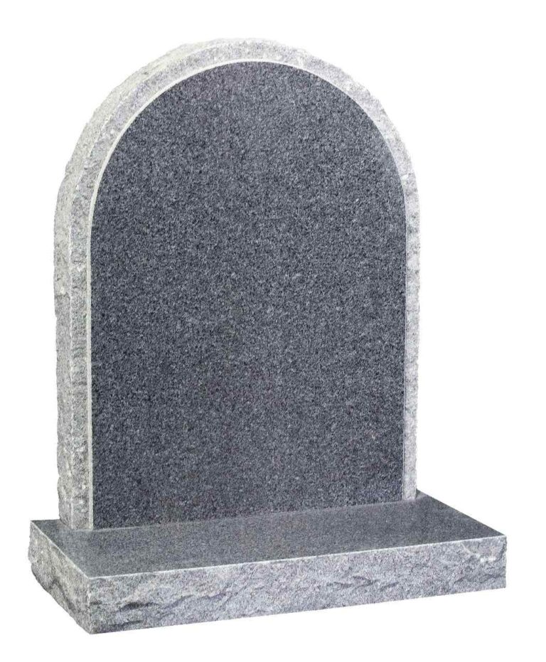 Millennium Grey Granite Round Top Memorial with Rustic Border ...